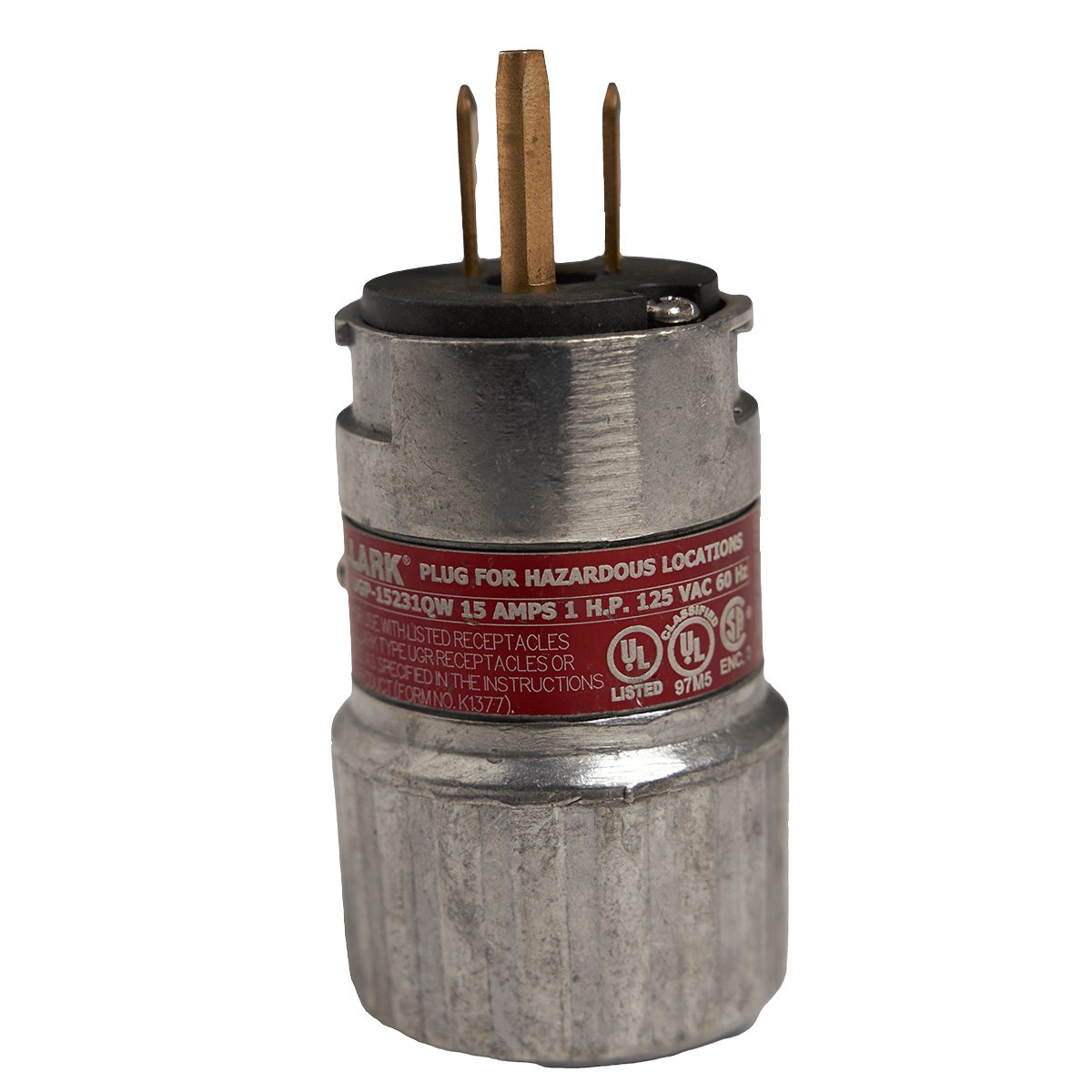 Explosion Proof Male Plug | 15A 125V | NEMA 5-15P - WorkSite Lighting